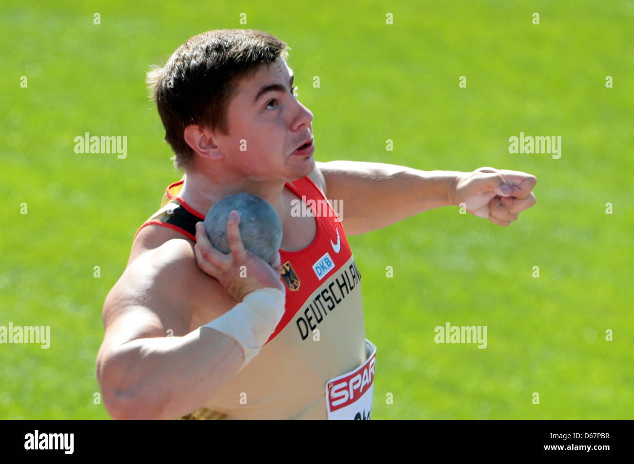 Germany's David Storl competes during the Shot put qualification at the ...