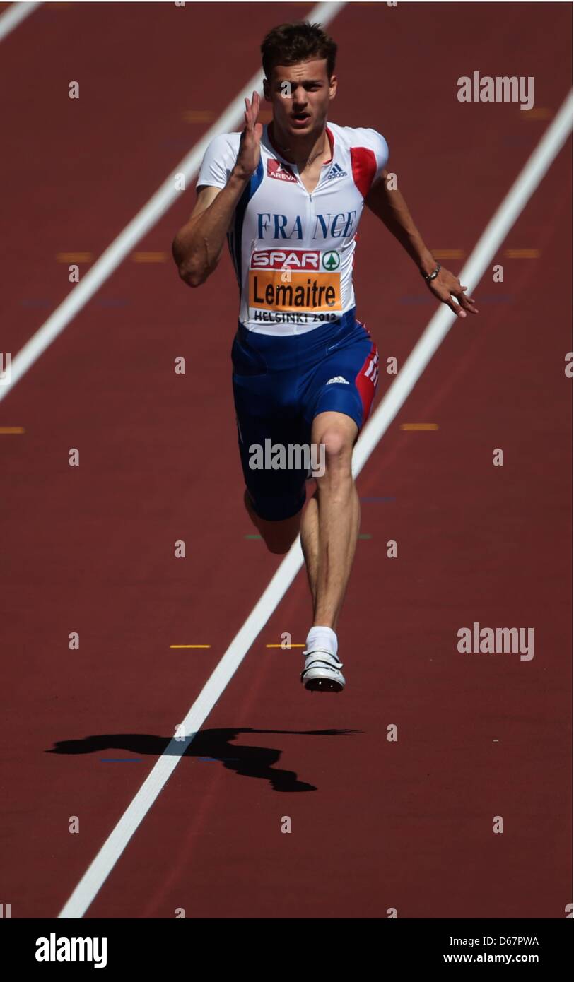 France`s 100m Sprinter Christophe Lemaitre competes during the round ...