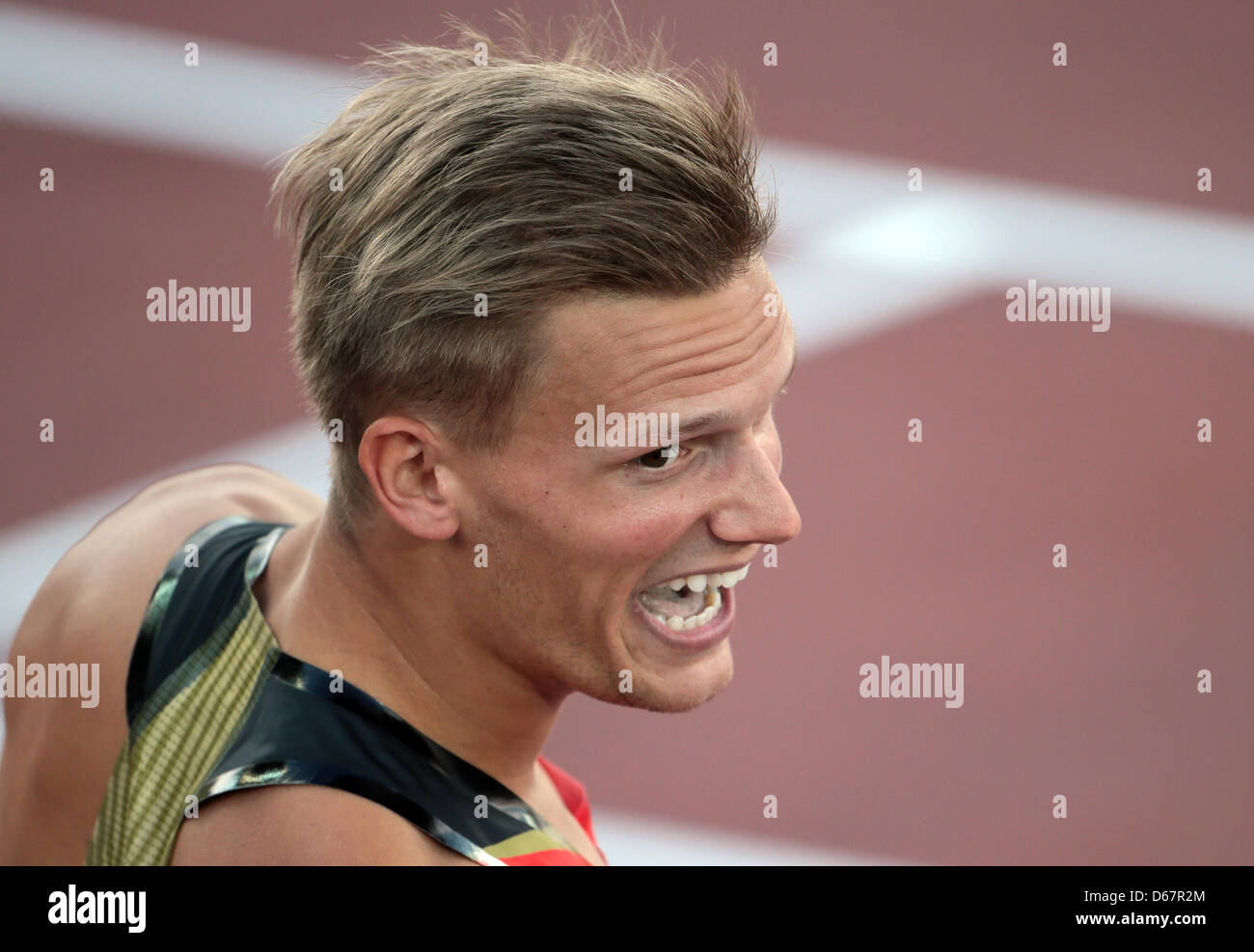 Pascal Behrenbruch of Germany celebrates after the Decathlon 400m event ...