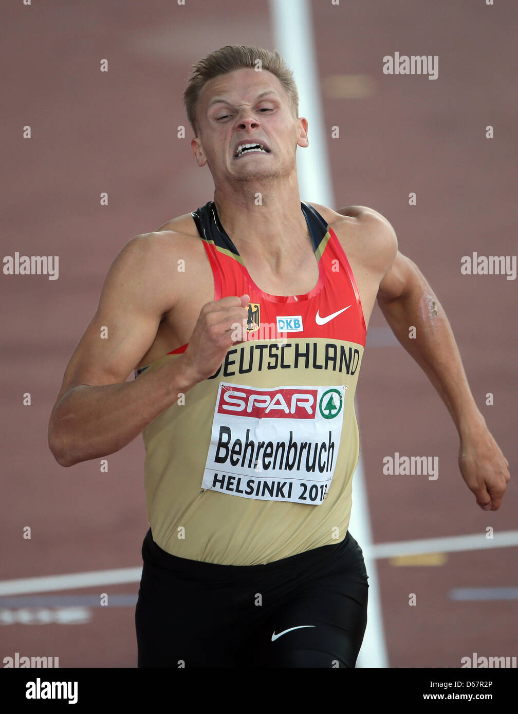 Pascal Behrenbruch of Germany runs during the Decathlon 400m event of ...