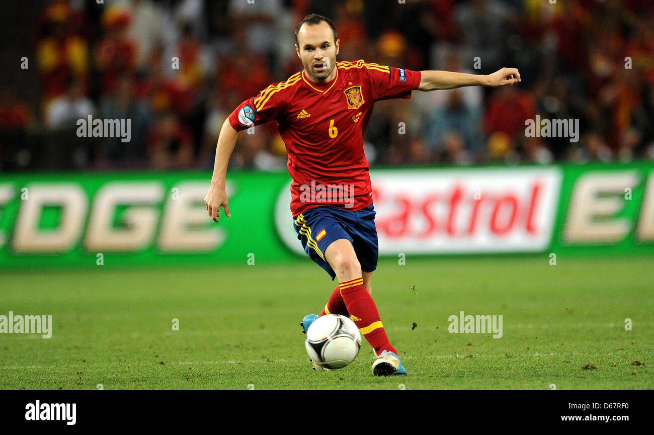 Spain's Andres Iniesta in action during UEFA EURO 2012 semi-final ...