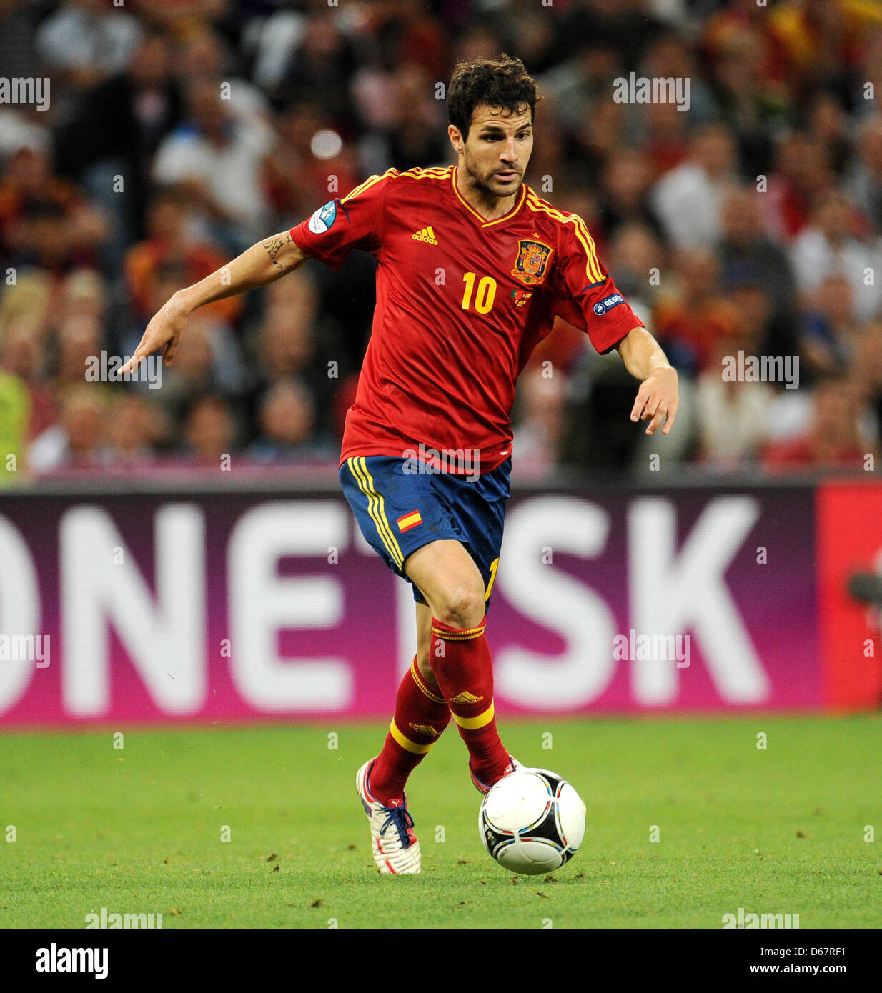 Spain's Cesc Fabregas in action during UEFA EURO 2012 semi-final soccer ...
