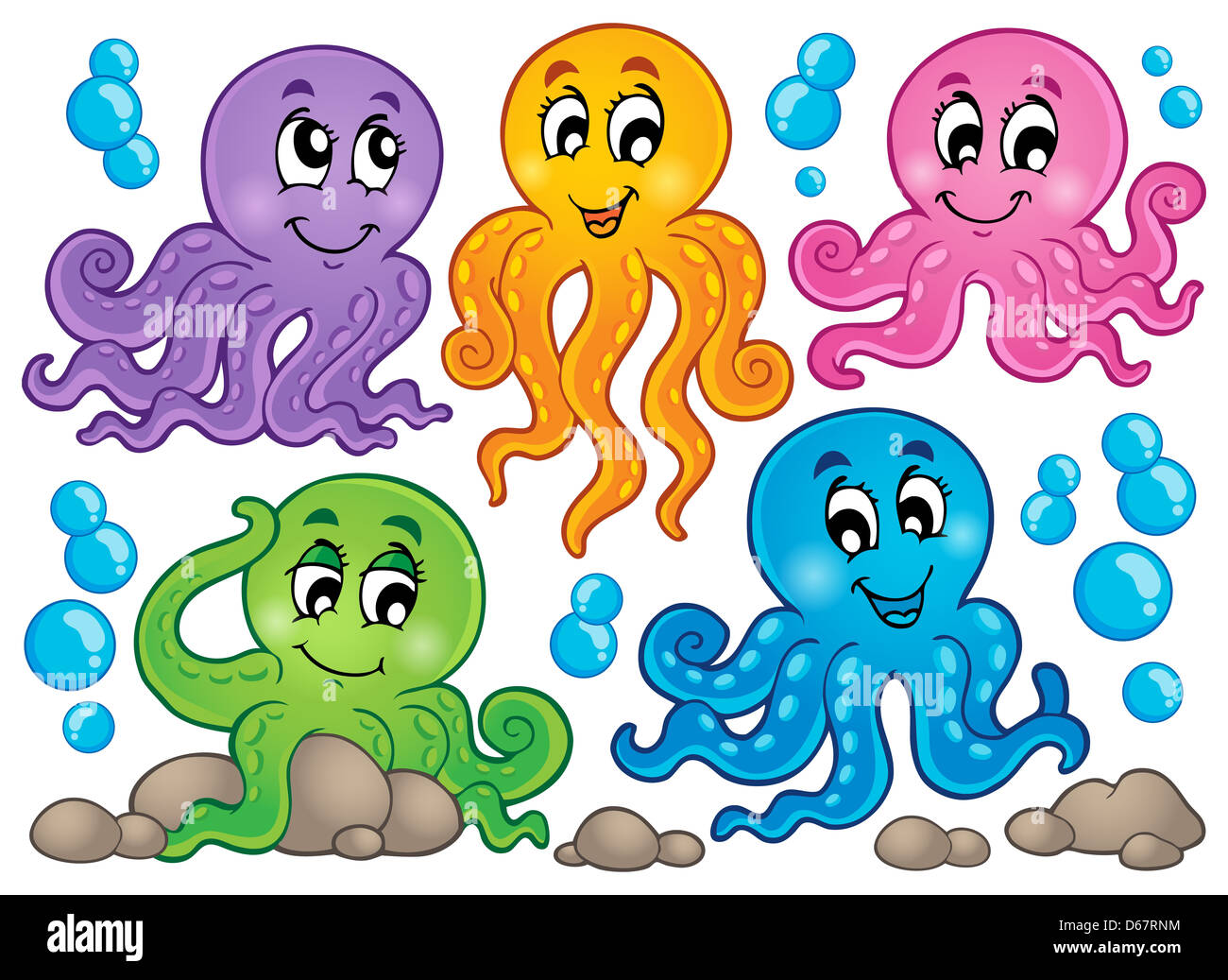 Octopus theme collection 1 - picture illustration Stock Photo - Alamy