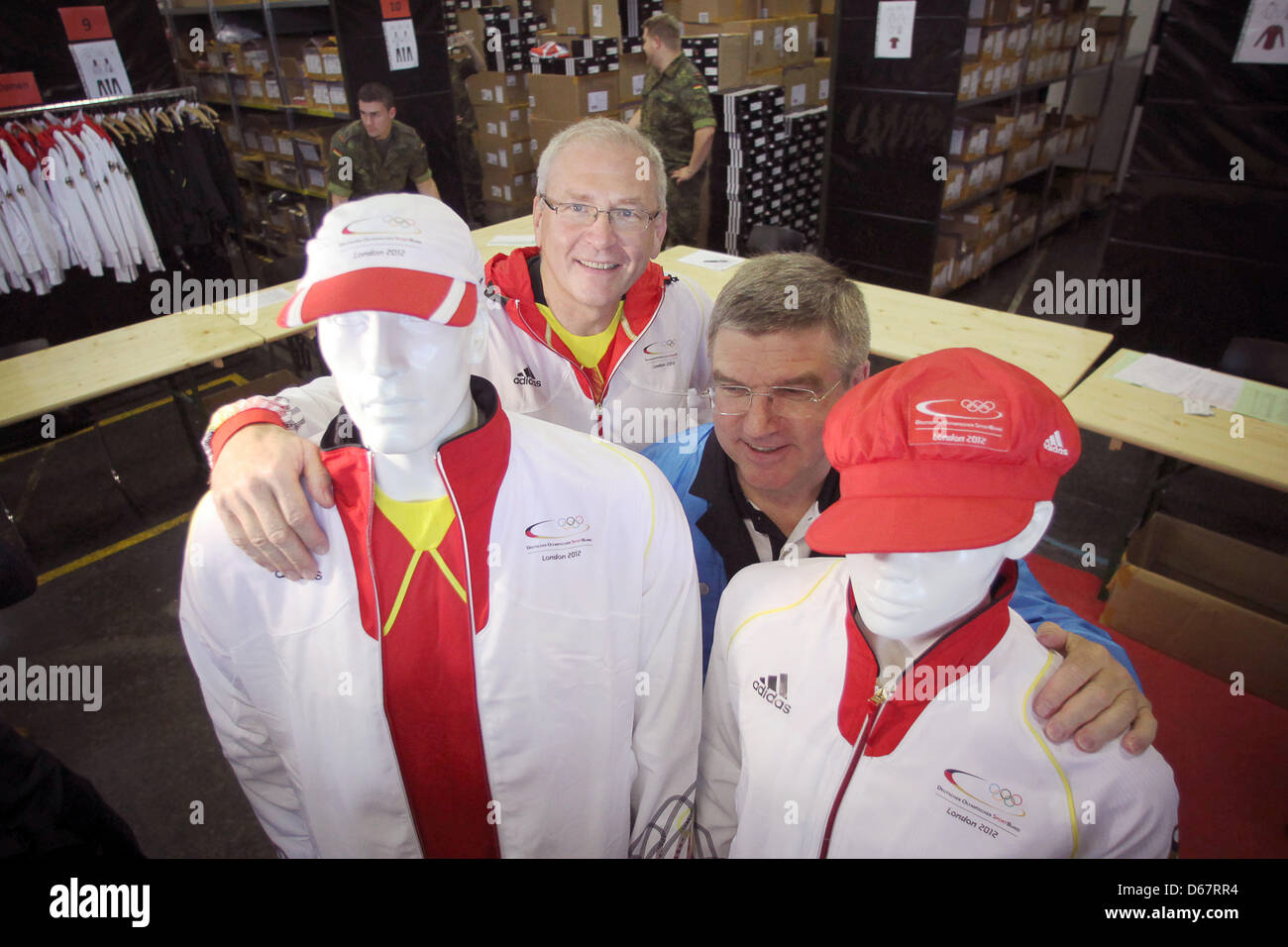 President of the German Olympic Association, Thomas Bach (R) and his ...