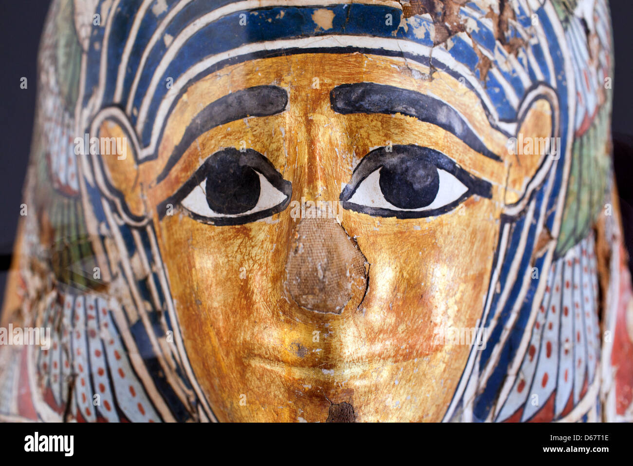 A more than 2000 year old Egyptian mummy mask is on display at the ...