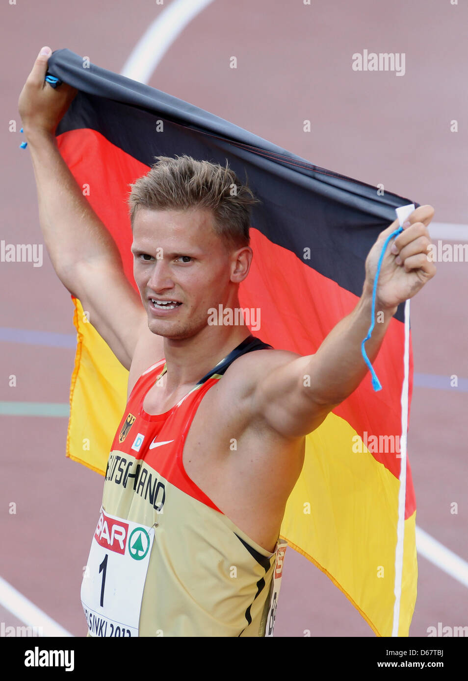 Pascal Behrenbruch of Germany celebrates after winning the decathlon of ...