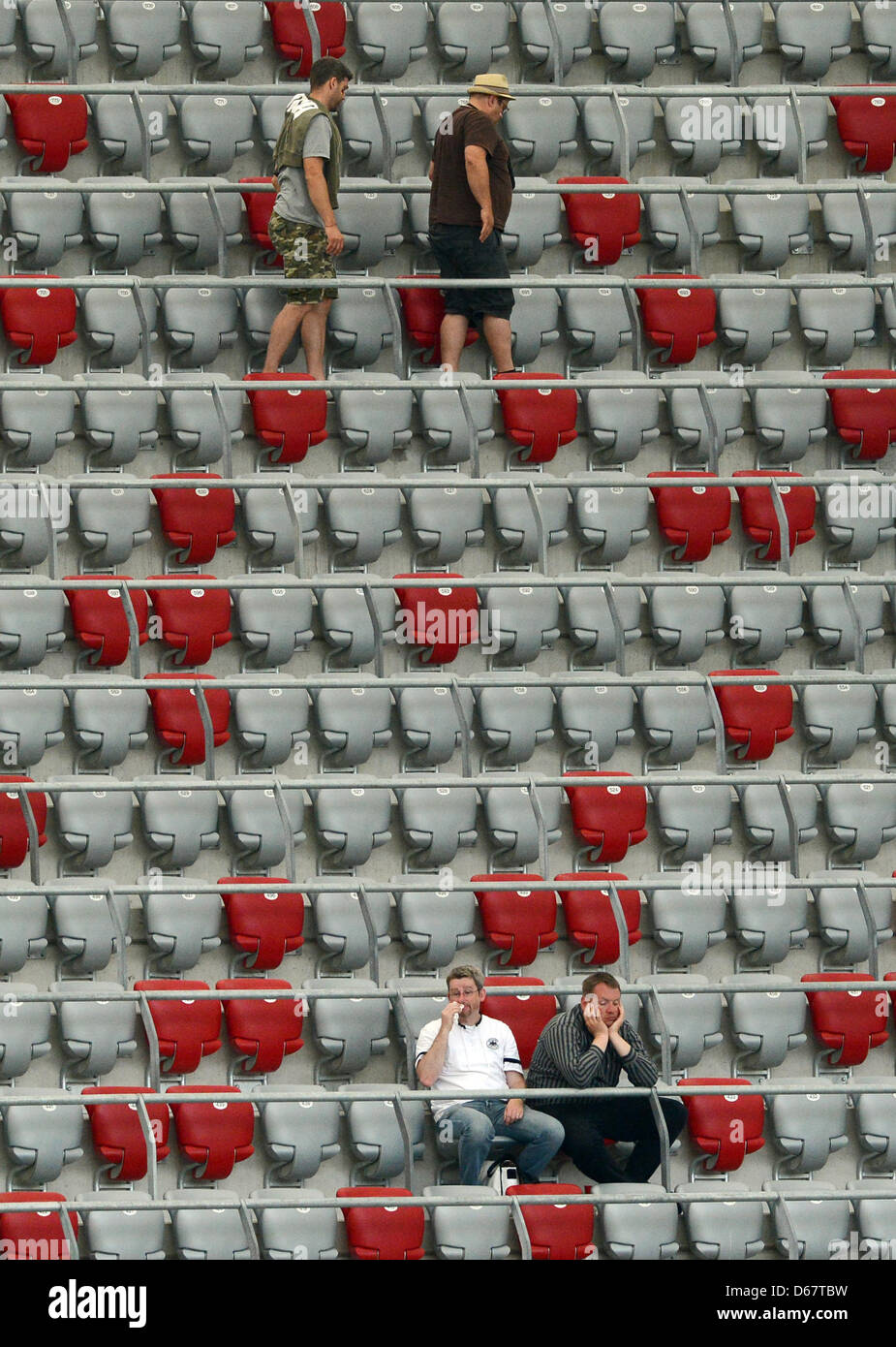 Supporters of Germany seen on the stands prior to the UEFA EURO 2012 ...