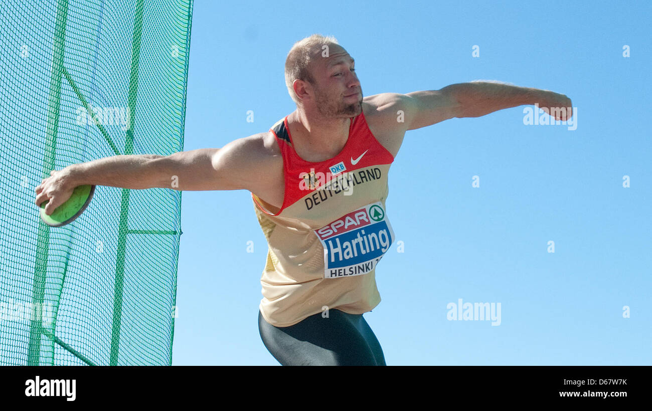 Robert Harting of Germany competes at the discus qualification of the ...
