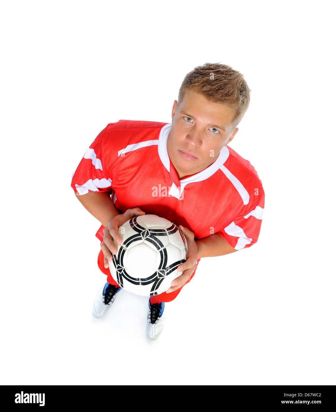 Boy playing football pass Cut Out Stock Images & Pictures - Alamy