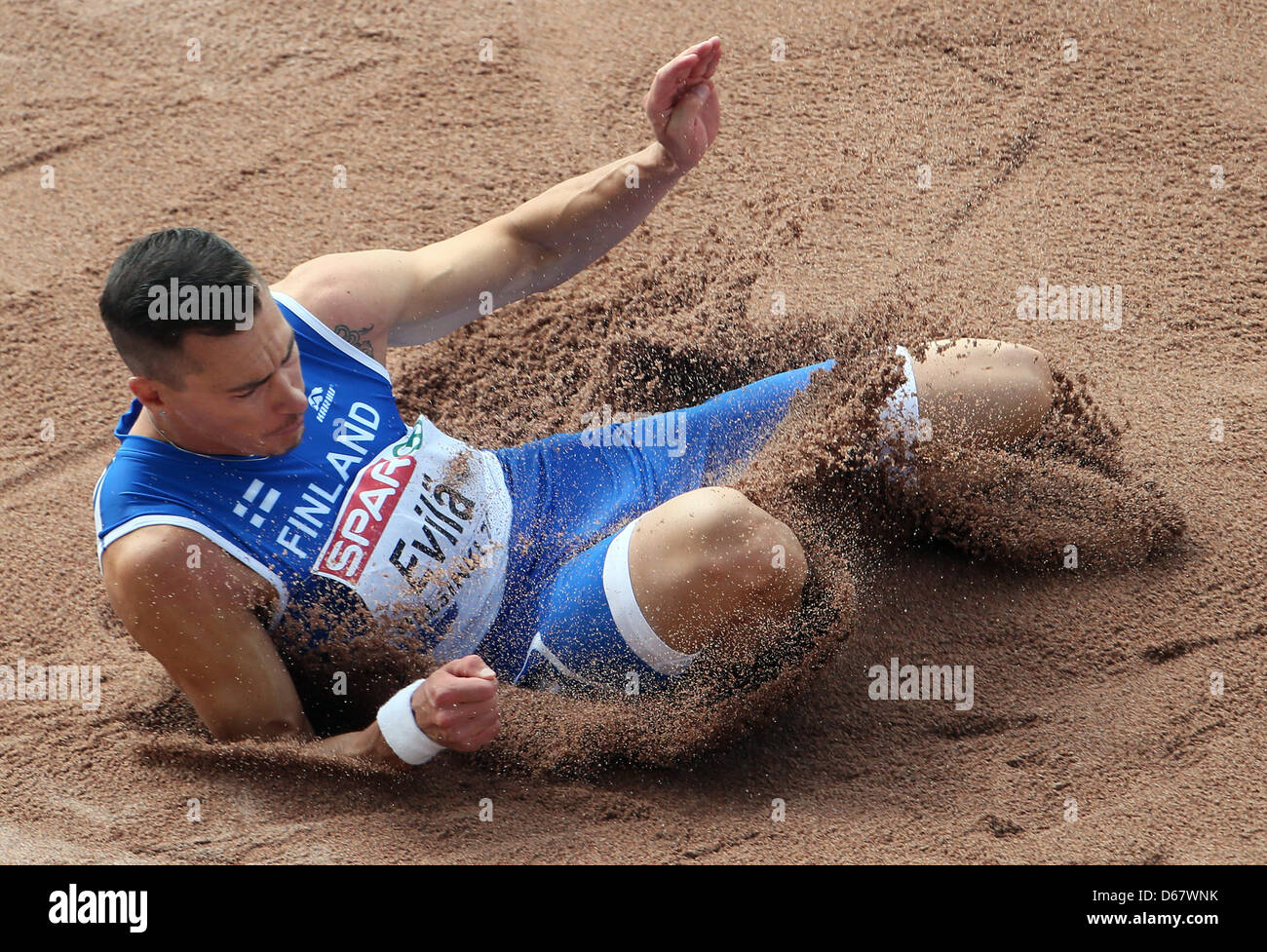 Tommi Evila of Finland competes during the Long Jump Qualification of ...