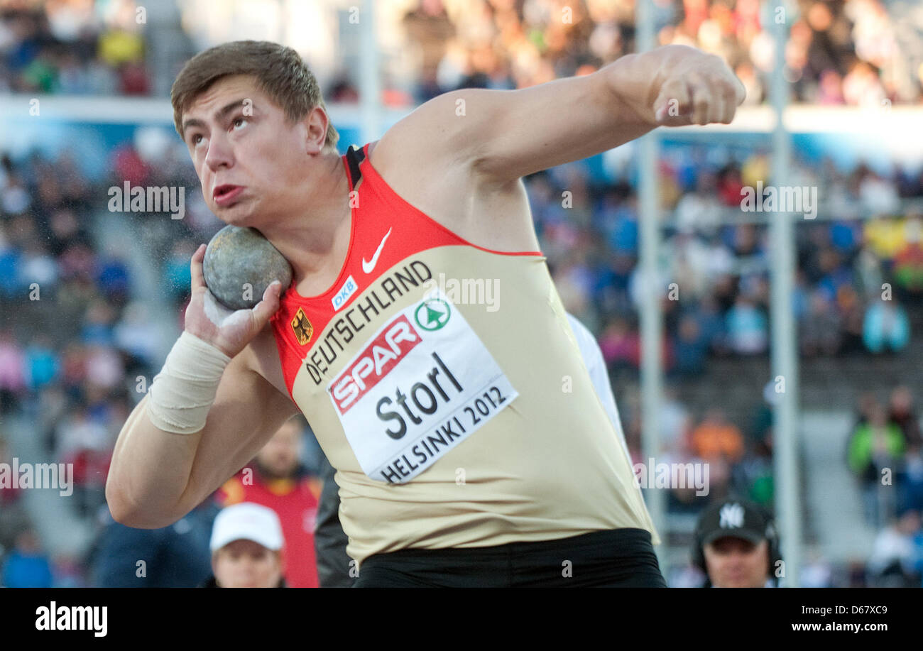 David Storl of Germany competes in the Men's Shot Put final of the ...