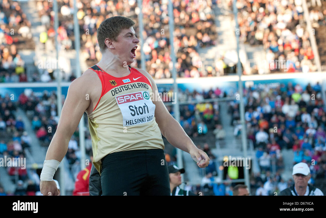 David Storl of Germany competes in the Men's Shot Put final of the ...
