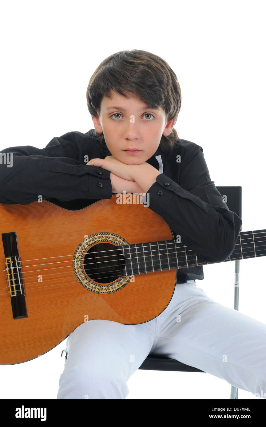 Little boy musician playing guitar Stock Photo - Alamy