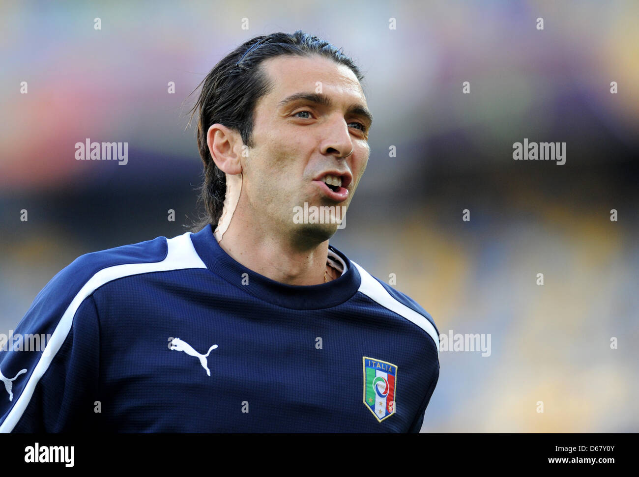 Italy's goalkeeper Gianluigi Buffon seen during a training session of ...