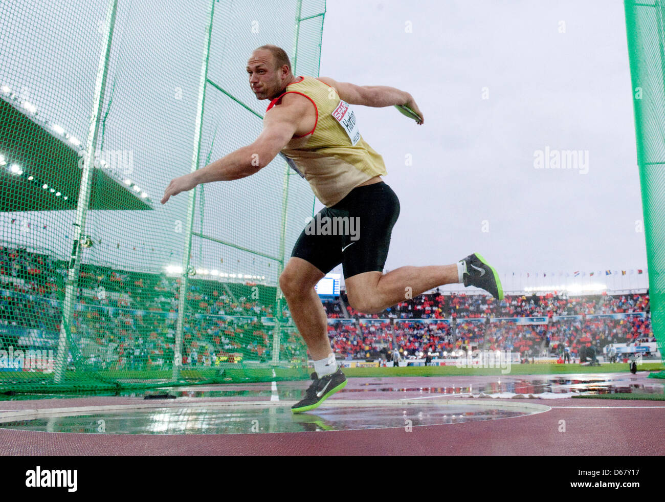 Robert Harting of Germany competes in the men's Discus Throw final ...