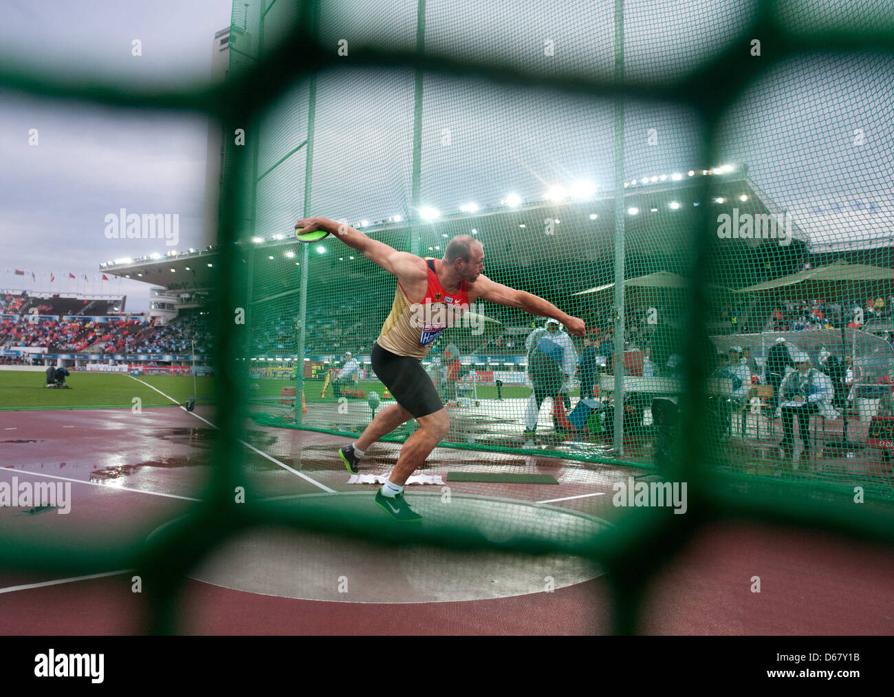 Robert Harting of Germany competes in the men's Discus Throw final ...