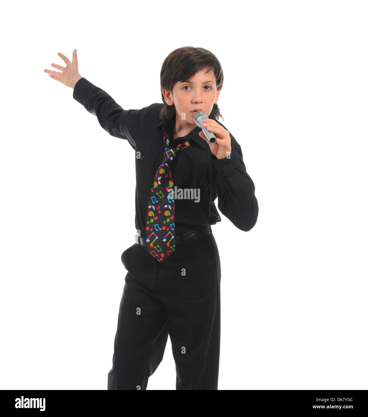 Little boy with microphone Stock Photo - Alamy