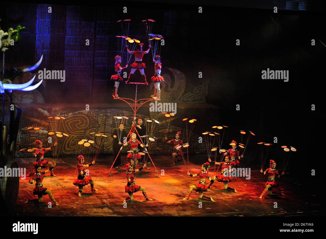 Beijing, China - April 1:A group of acrobat dancers perform during ...