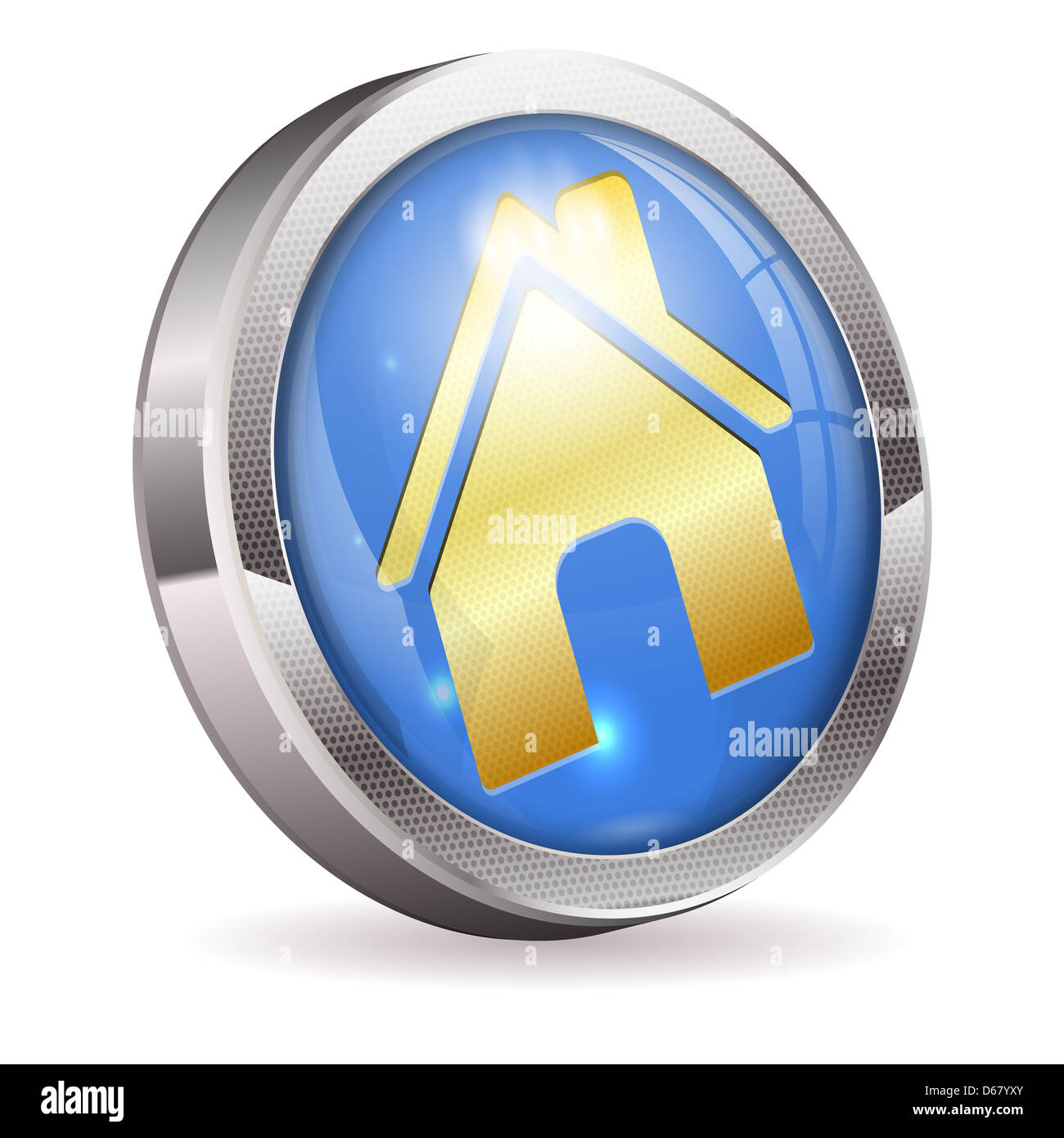 3D Button with Home Icon, isolated on white background Stock Photo - Alamy
