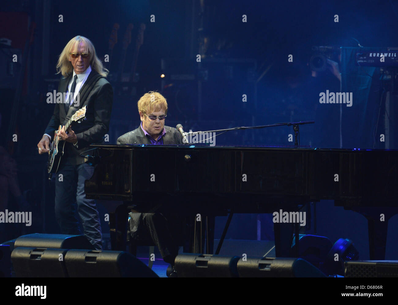 British singer Elton John performs at a charity concert at Independence ...