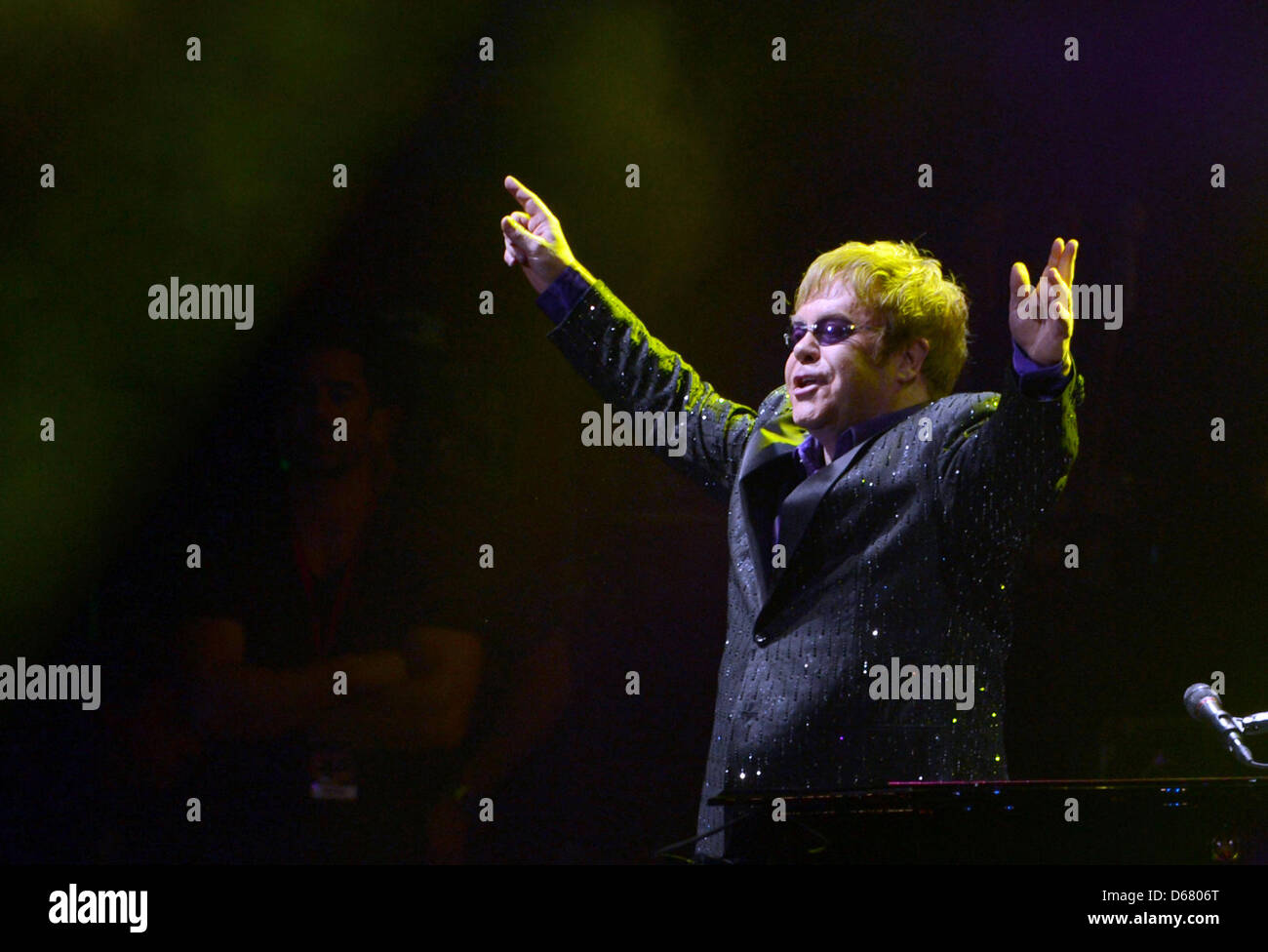 British singer Elton John performs at a charity concert at Independence ...