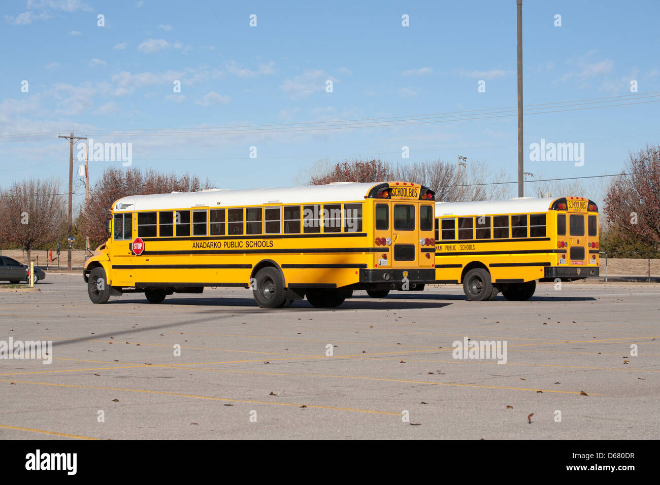 Two American schoolbuses . Boston, Massachusetts, USA Stock Photo - Alamy