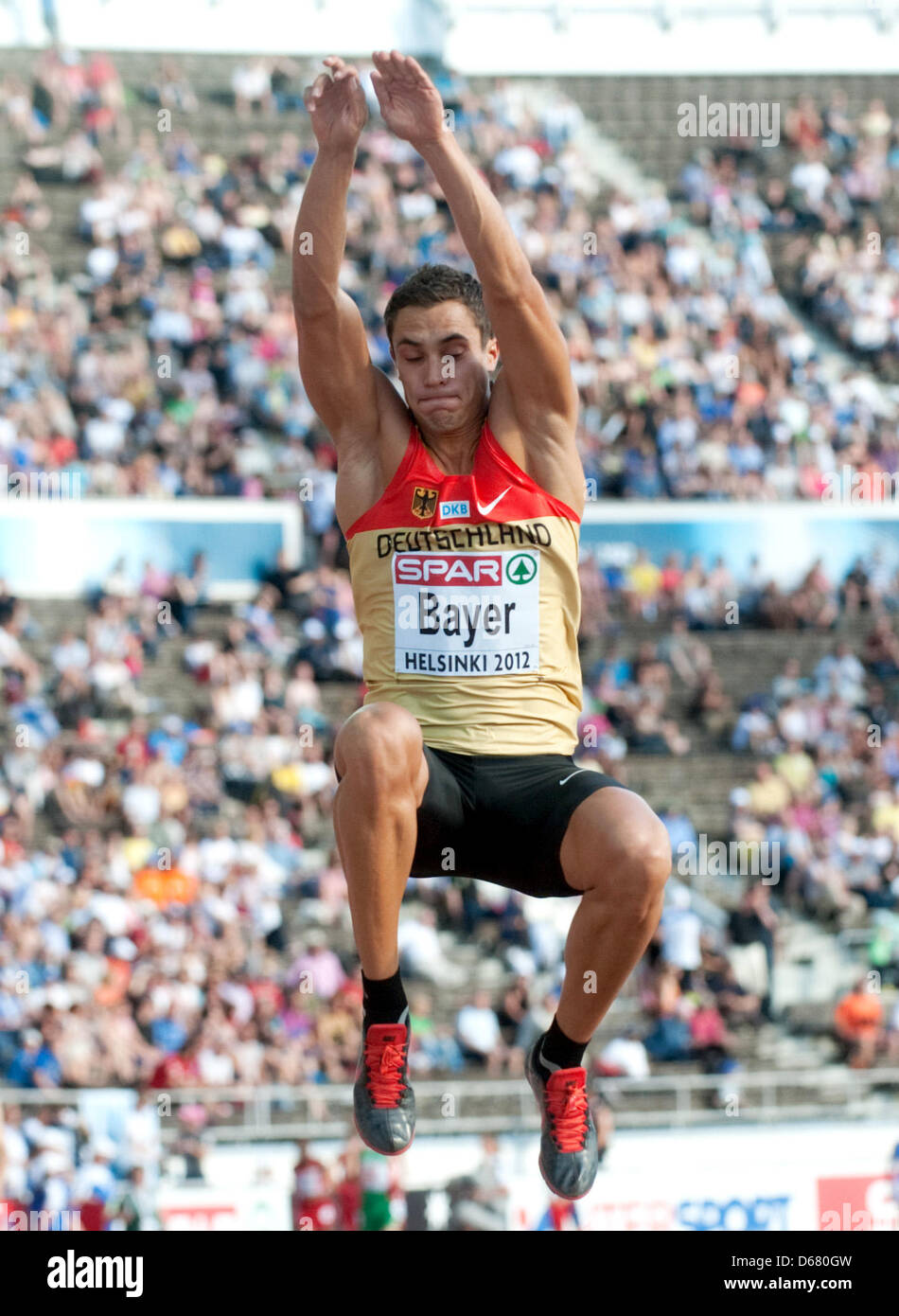 Sebastian Bayer of Germany competes during the men's Long Jump final ...