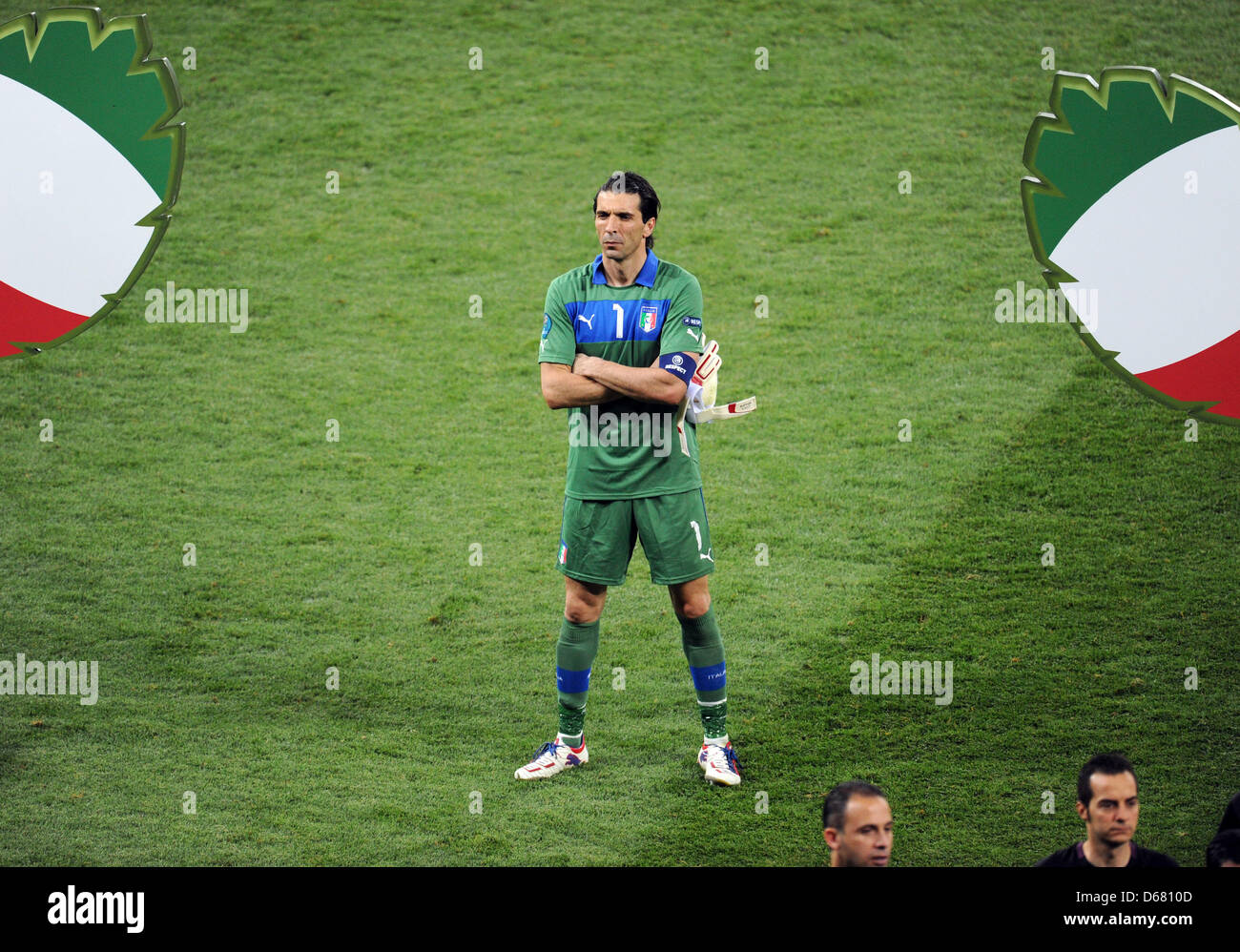 Italy's goalkeeper Gianluigi Buffon looks dejected after loosing the ...