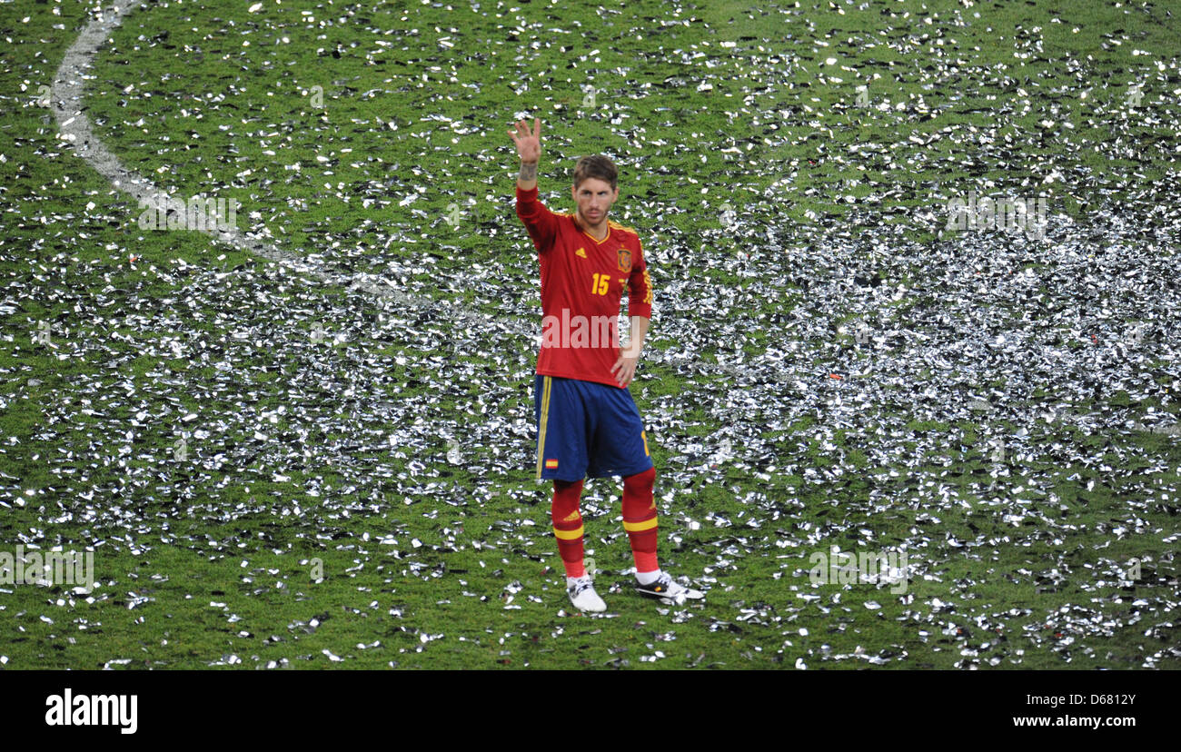 Spain's Sergio Ramos celebrates after winning the UEFA EURO 2012 final ...
