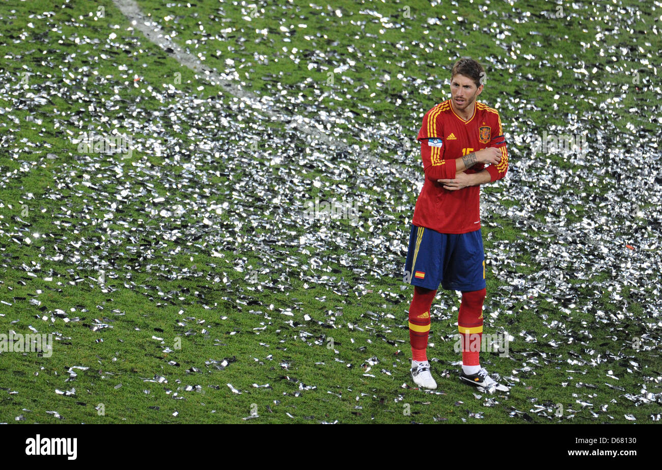 Spain's Sergio Ramos reacts after winning the UEFA EURO 2012 final ...