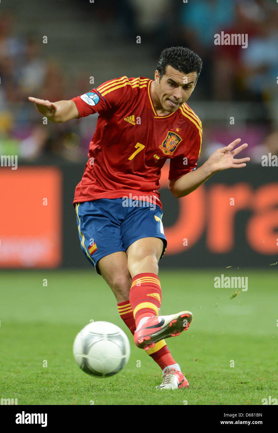 Spain's Pedro Rodriguez in action during the UEFA EURO 2012 final ...