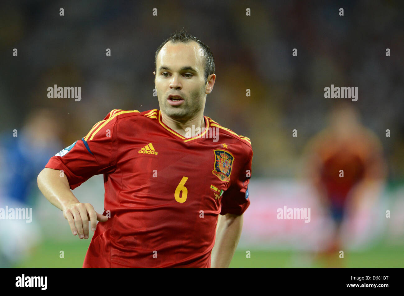 Spain's Andres Iniesta in action during the UEFA EURO 2012 final soccer ...