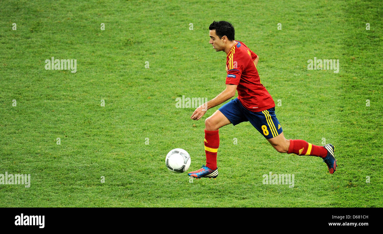 Spain's Xavi during the UEFA EURO 2012 final soccer match Spain vs ...