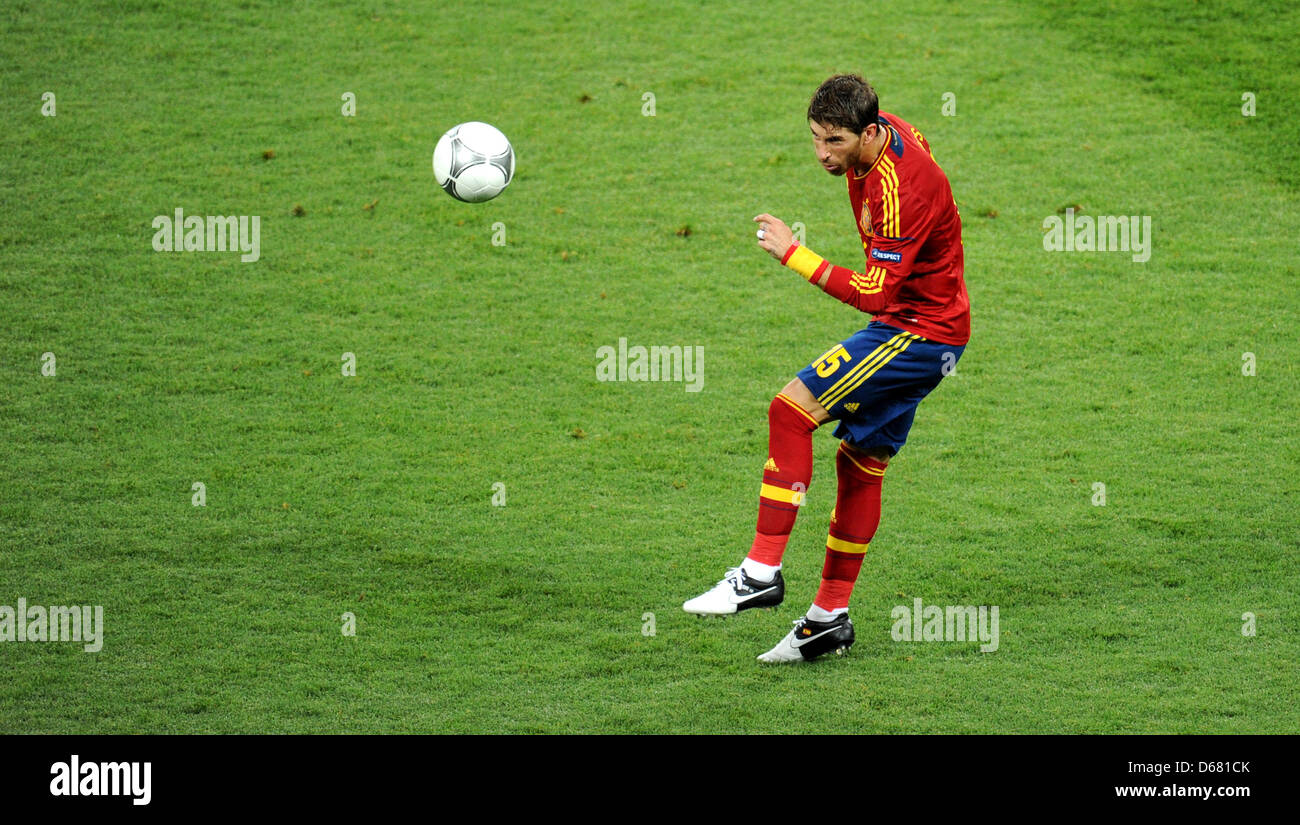 Spain's Sergio Ramos during the UEFA EURO 2012 final soccer match Spain ...