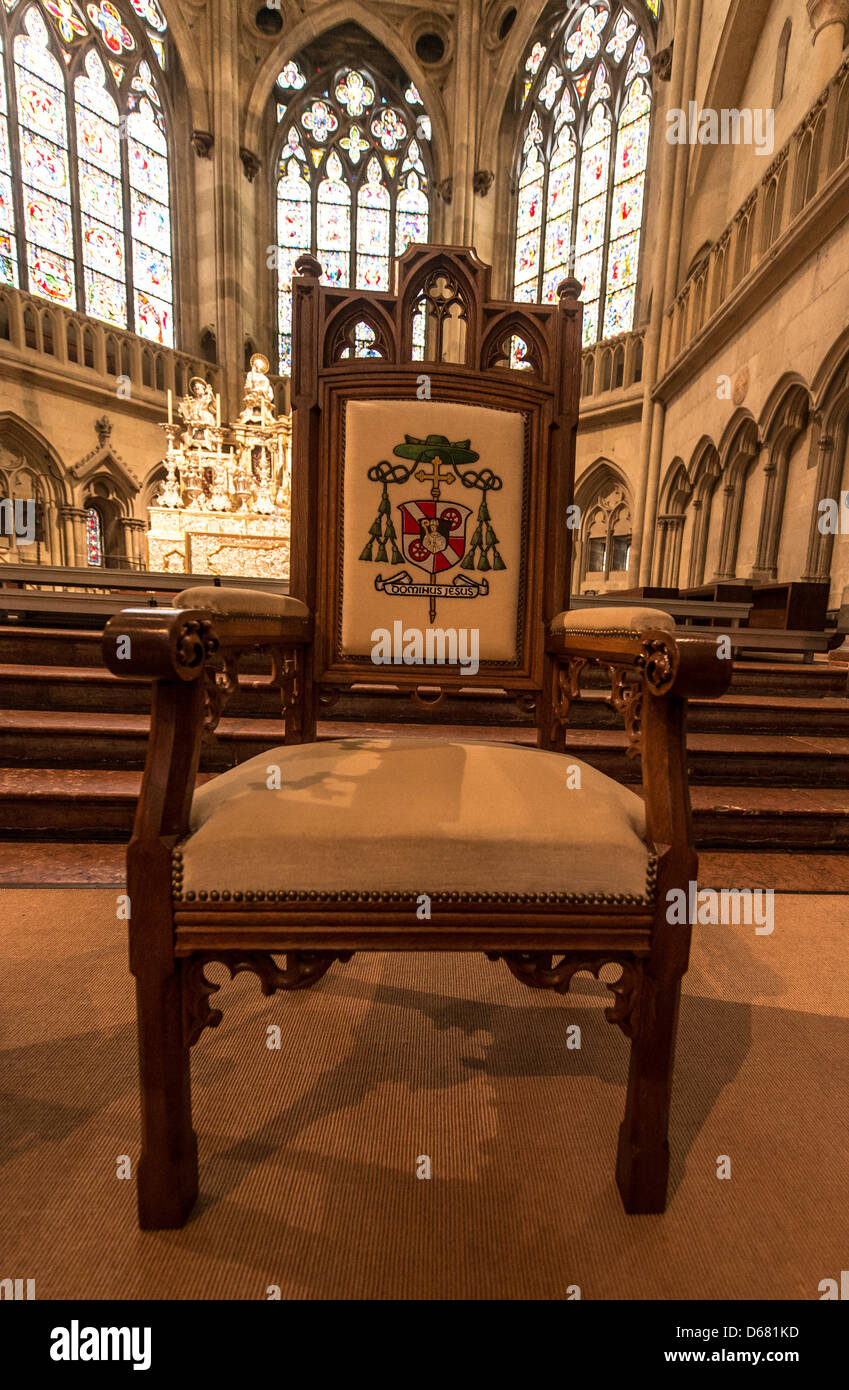 The empty chair of Bishop Gerhard Ludwig Mueller stands in the ...