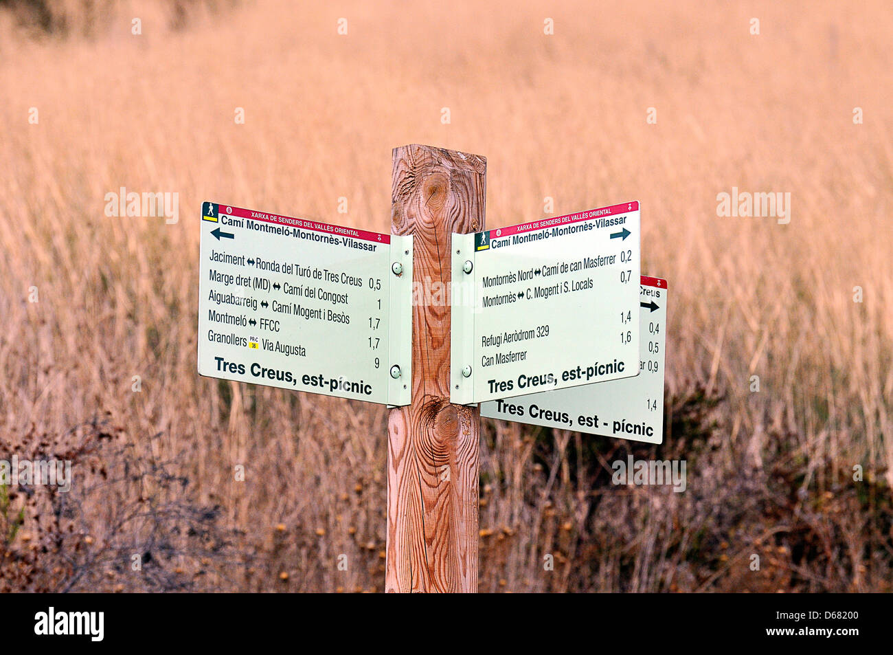 Signage on the mountain to see where to go Stock Photo - Alamy