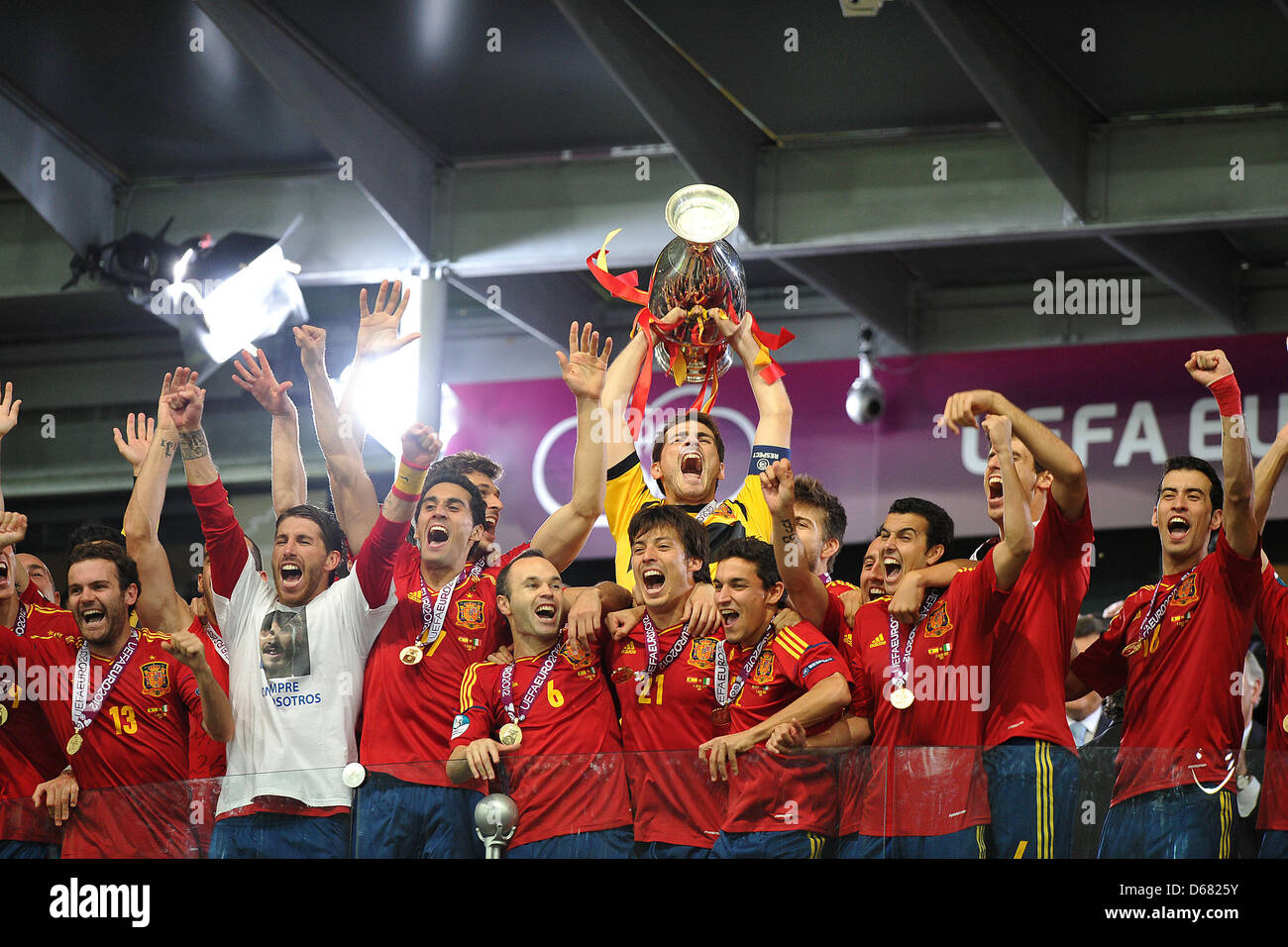 Spain celebrates after the UEFA EURO 2012 final soccer match Spain vs ...
