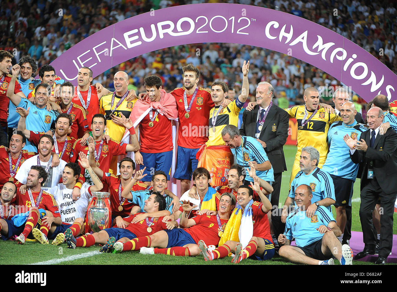 Spain celebrates after the UEFA EURO 2012 final soccer match Spain vs ...