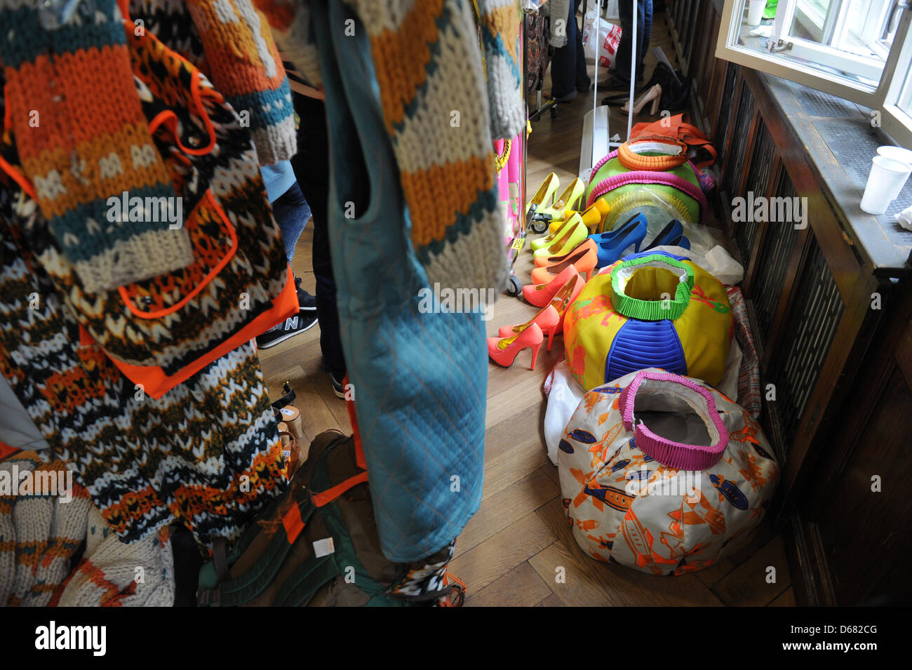 Parts of the collection are pictured during the fitting for the award ...