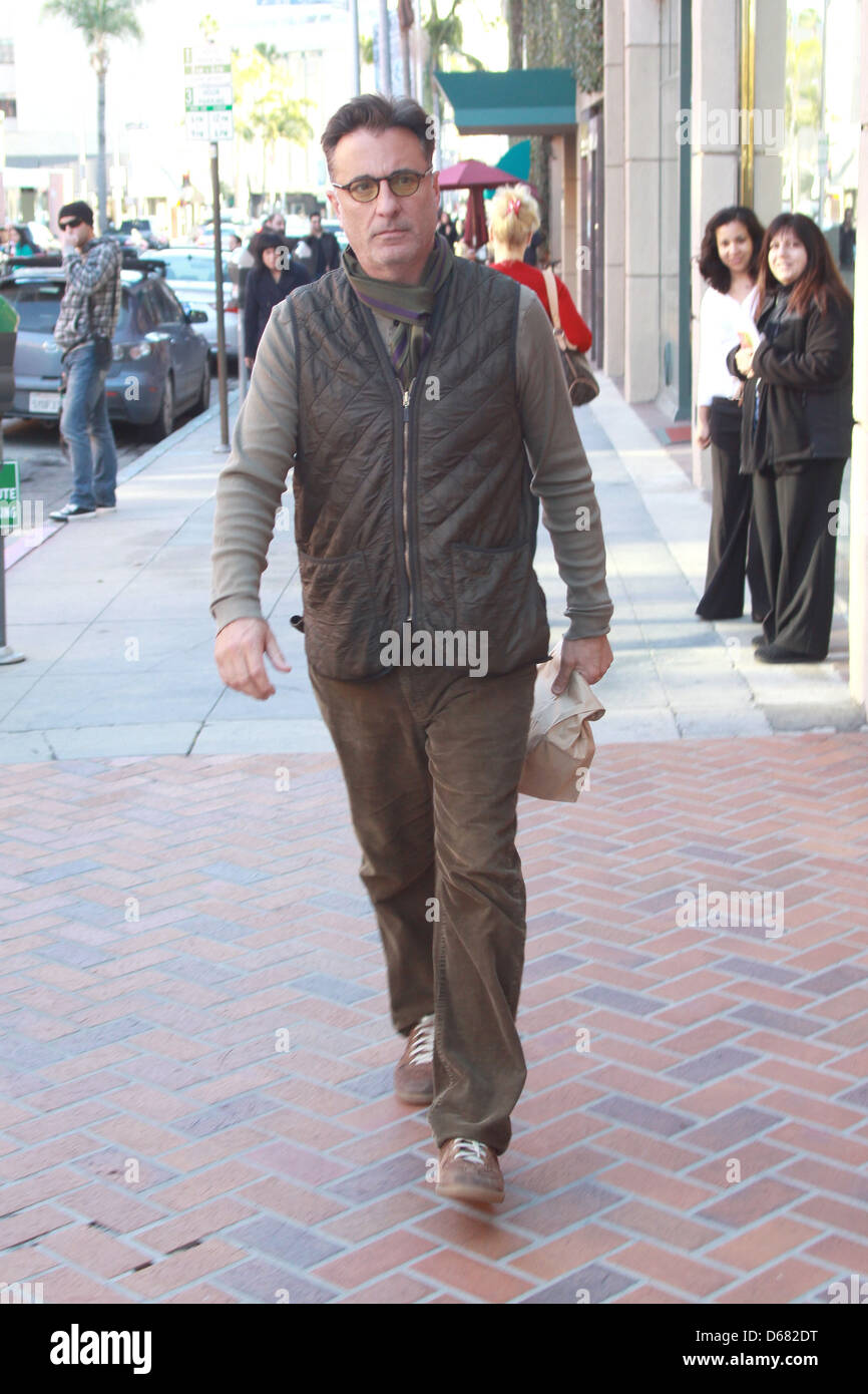 Andy Garcia is seen shopping for sunglasses on Bedford Drive while out ...