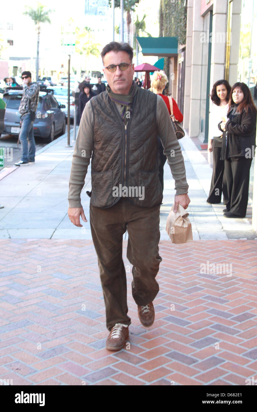 Andy Garcia is seen shopping sunglasses on Bedford Drive while out in ...