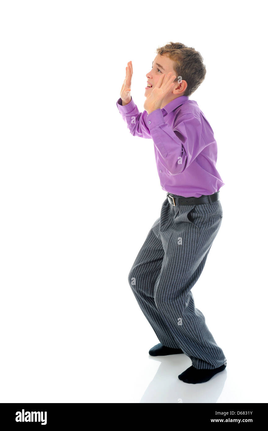 Caucasian boy afraid Cut Out Stock Images & Pictures - Alamy