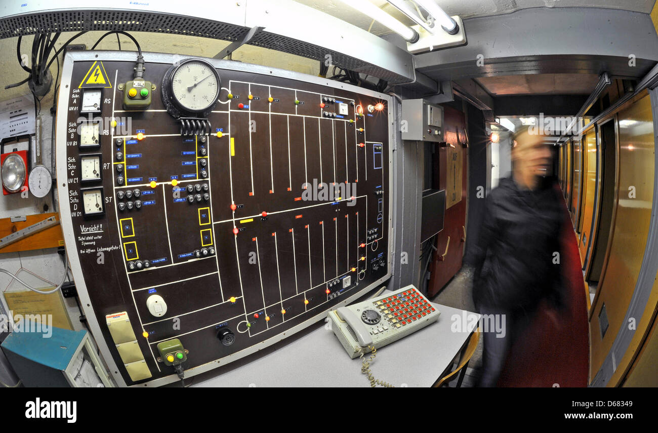 A switchboard is pictured in the former Stasi bunker in Machern near ...