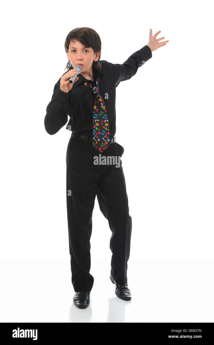 Little boy with microphone Stock Photo - Alamy