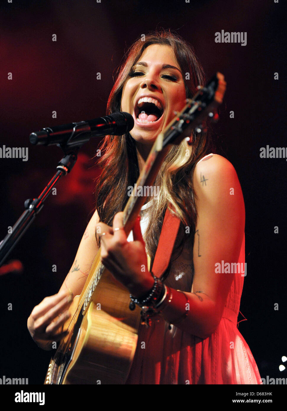 US singer-songwriter Christina Perri plays a concert at frannz Club in ...