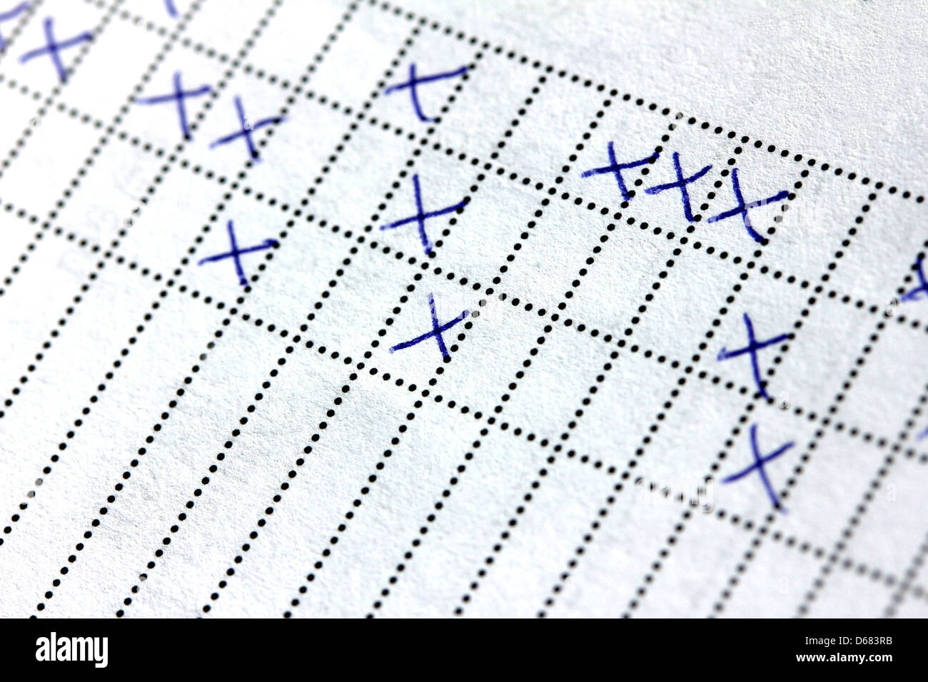 paper sheet with crosses Stock Photo - Alamy