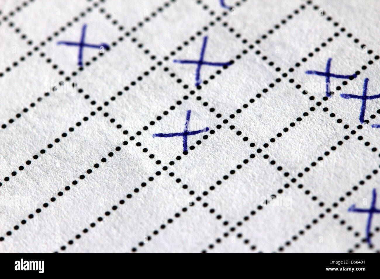 paper sheet with crosses Stock Photo - Alamy