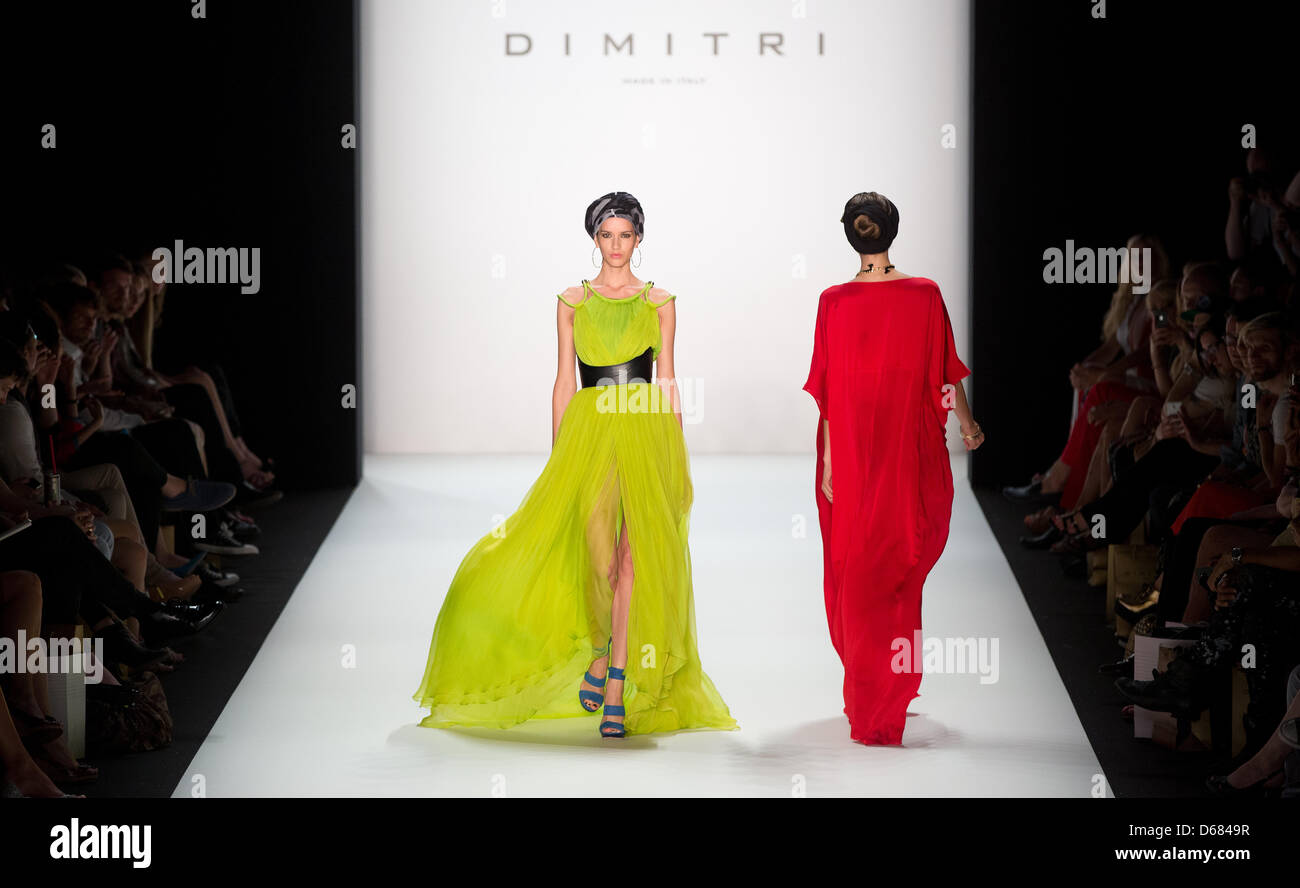 Models presenting creations at the Dimitri show during the Mercedes ...