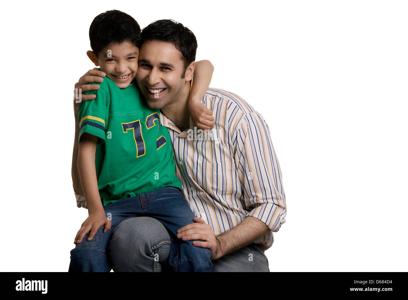 Portrait of father and son Stock Photo - Alamy