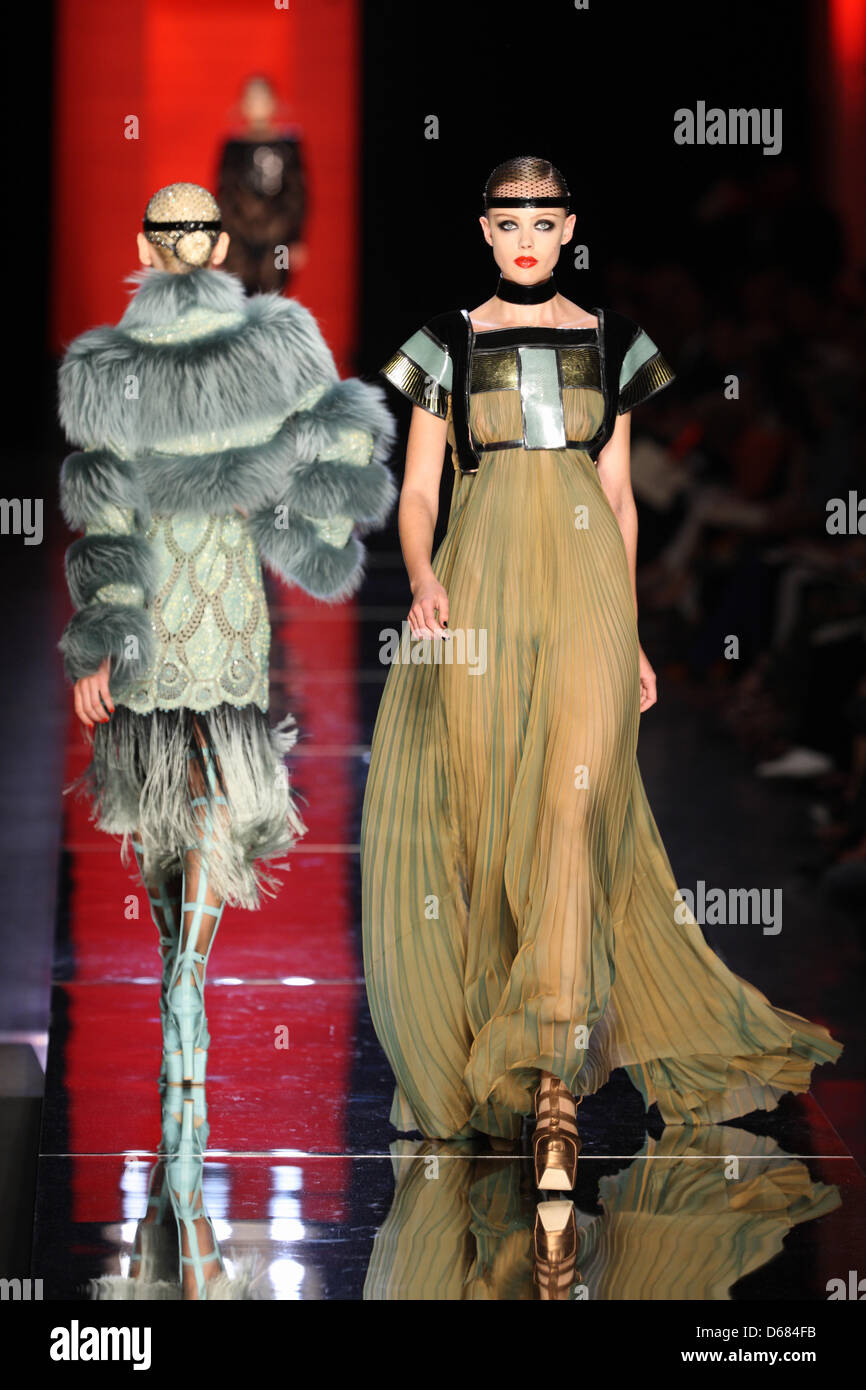 A model wears a creation of French designer Jean Paul Gaultier as part ...